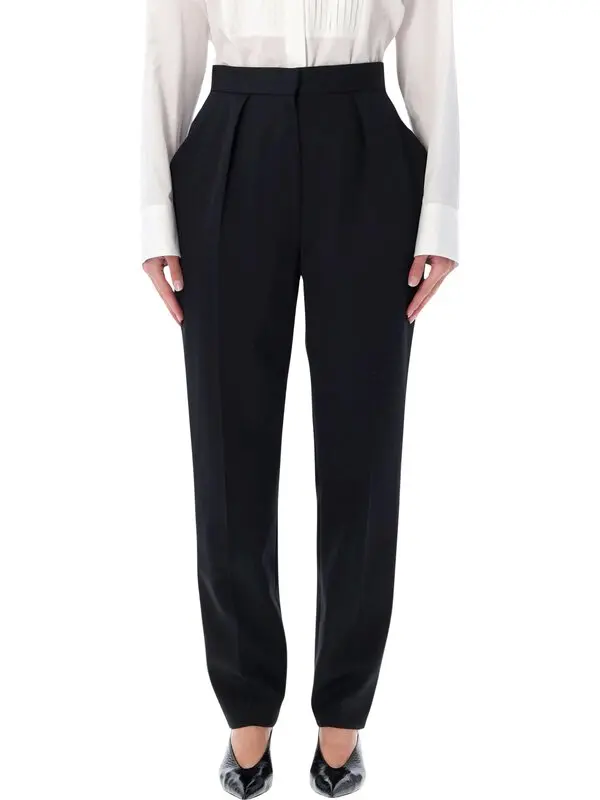 Balmain Grain De Poudre High-rise Trousers - Black
