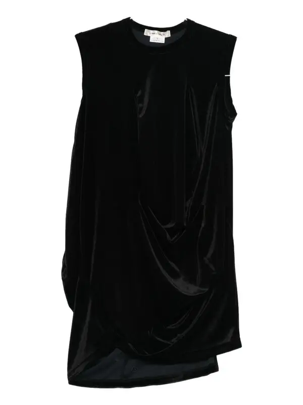 Comme Des Garçons Sleeveless Draped Top - Black