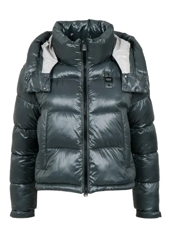 BLAUER. Technical Fabric Short Coat - Grigio Antracite+grigio