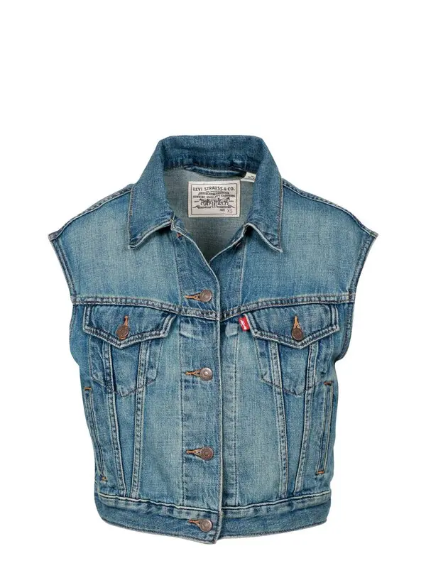 LEVI'S Sleeveless Denim Top - Denim Medio