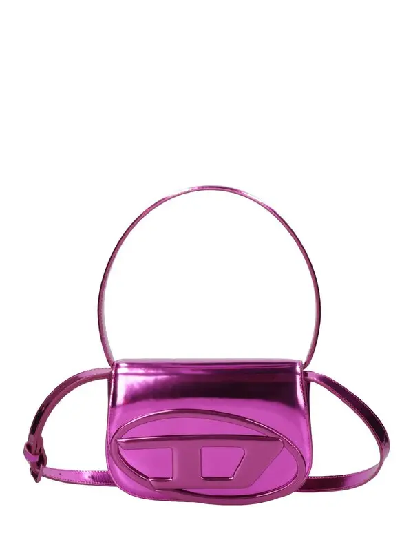 DIESEL Leather Bag With Mirrored Effect And Oval D Plaque - Fuchsia