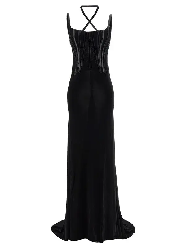 Dsquared2 Corset Maxi Dress - Black
