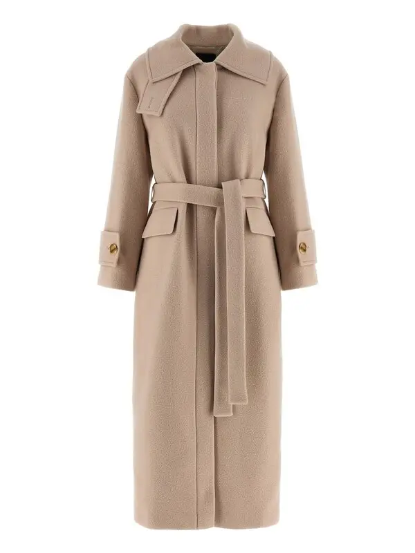 Pinko Paquita Coat In Wool-effect Fabric - Beige