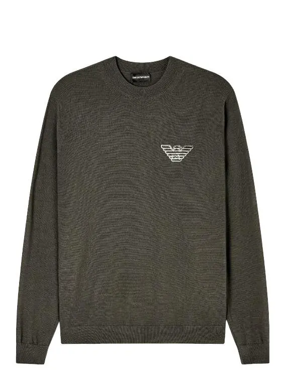 Emporio Armani Maglione Con Patch Aquila - Grey