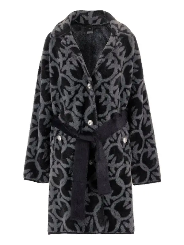 Pinko Love Birds Motif Nylon Coat - Grey