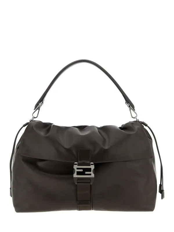 Fendi Flux Maxi Messenger Handbag - Brown