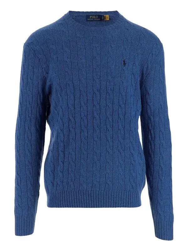 Ralph Lauren Wool And Cashmere Cable Knit Sweater - Blue