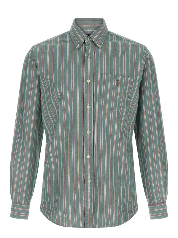 Polo Ralph Lauren Button Down Striped Shirt - Green