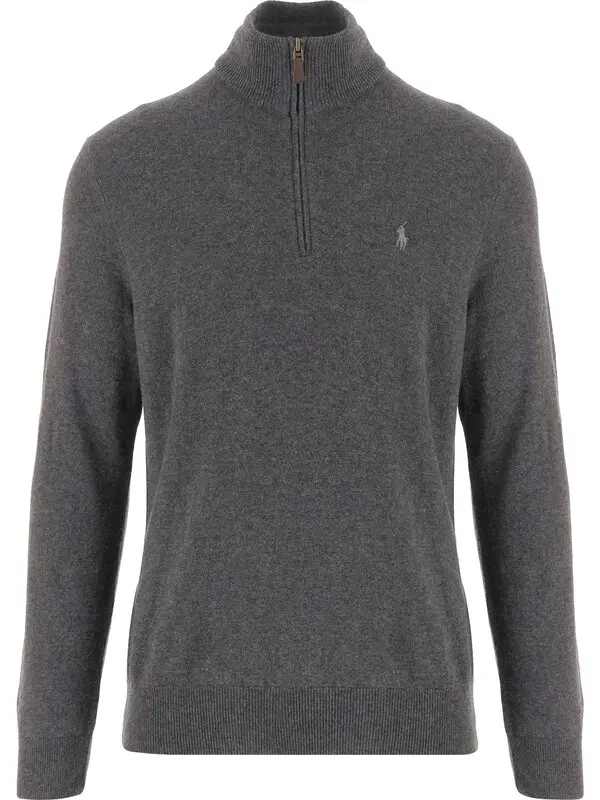 Ralph Lauren Wool Sweater With Logo - Grey