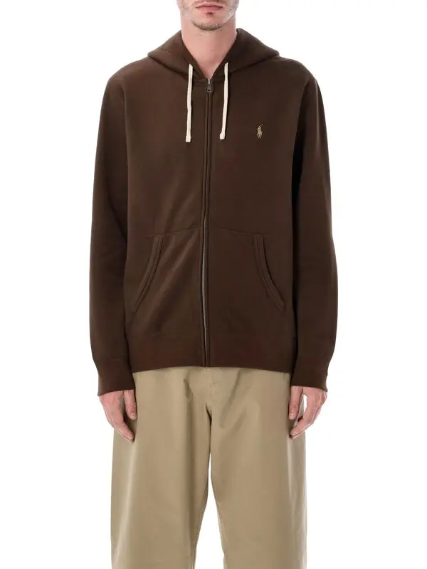 Polo Ralph Lauren Cotton-blend Fleece Zip Hoodie - Brown