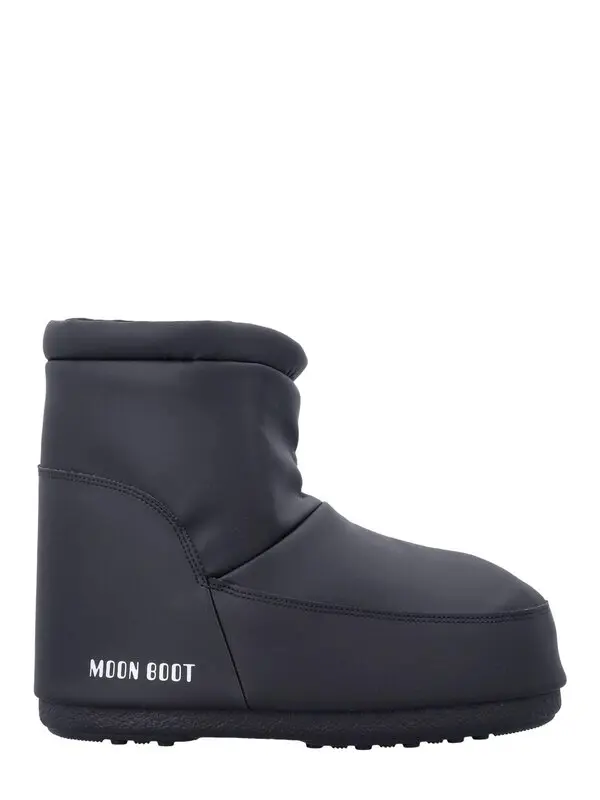 Moon Boot No Lace Rubber Boots - Black