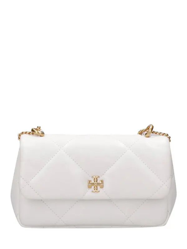 Tory Burch Chevron Quilted Nappa Leather Shoulder Bag With Chain Strap - White