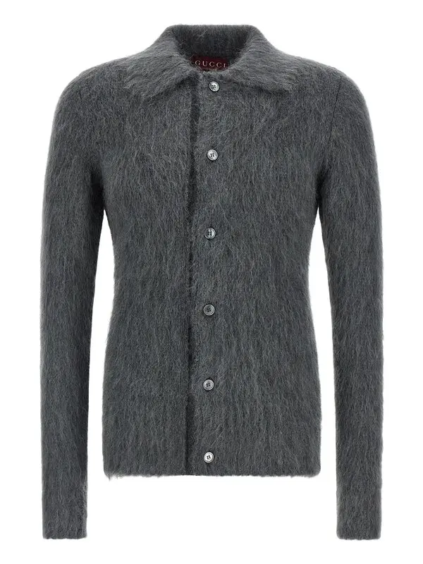 Gucci Mohair Wool Cardigan - Gray