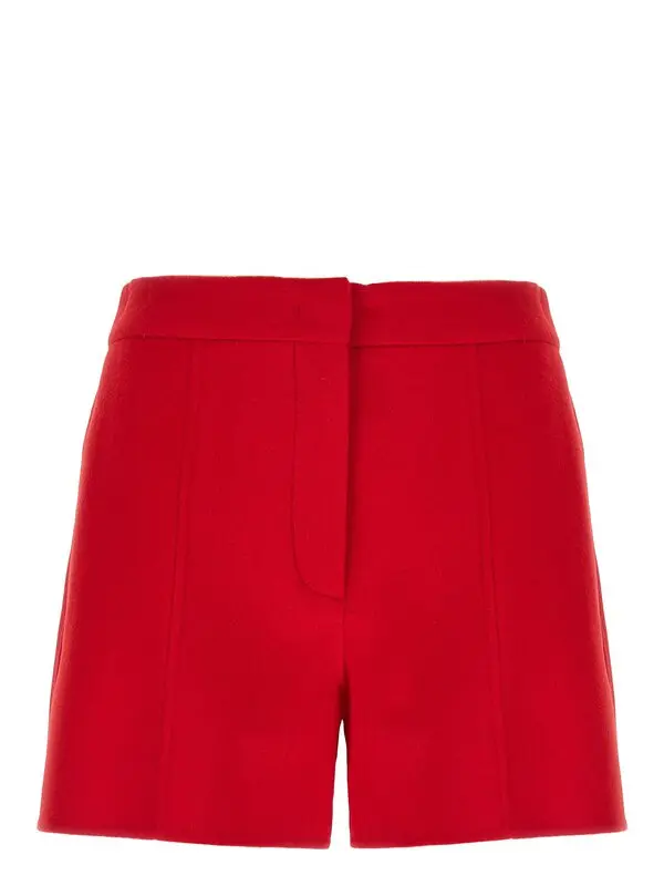 Sportmax Buono' Tailored Pure Wool Shorts - Red