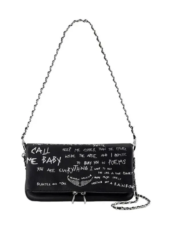 Zadig&Voltaire Rock Graffiti Crossbody Bag - Black