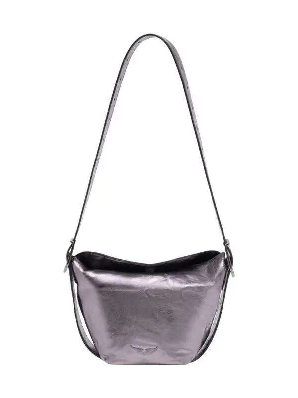 Zadig&Voltaire Baby Jane Vintage Leather Shoulder Bag - Silver