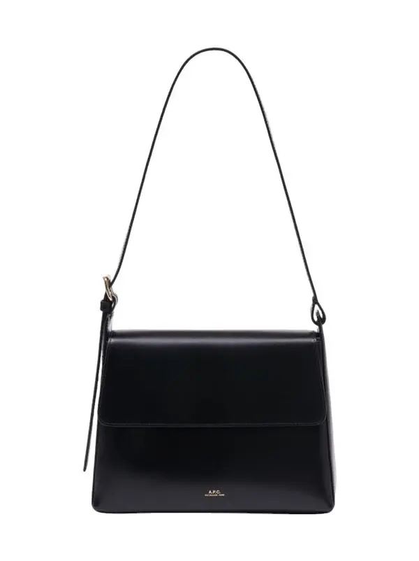 A.p.c. Virginie Flap Shoulder Bag - Black