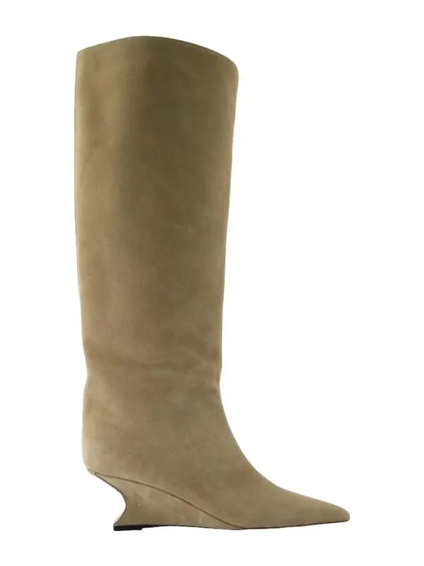 Paris Texas Nina 50 Leather Boots - Beige