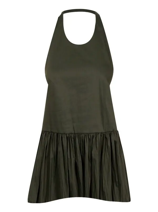 SEMICOUTURE Sleeveless Cotton-blend Top - Military