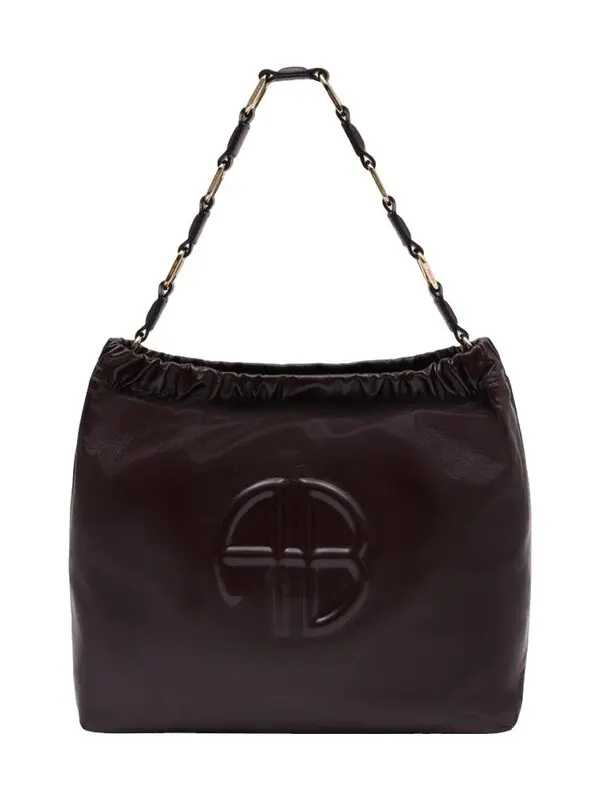 ANINE BING Kate Leather Shoulder Bag - Burgundy