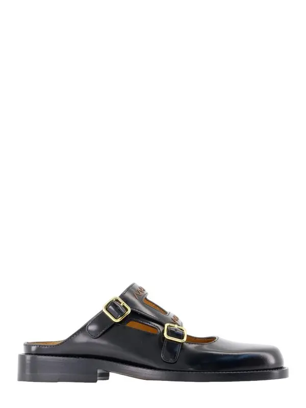 Marni Mules Sabot In Leather - Black