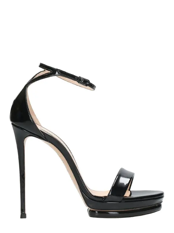 Casadei Varnished Leather Platform Stiletto Heels - Black