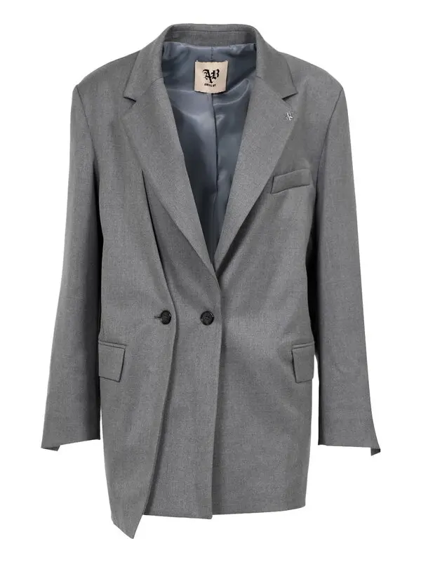 ANIYE BY Double-breasted Cool Wool Blazer - Grey