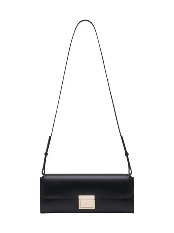 Ami Mimi Crossbody Leather Bag - Black