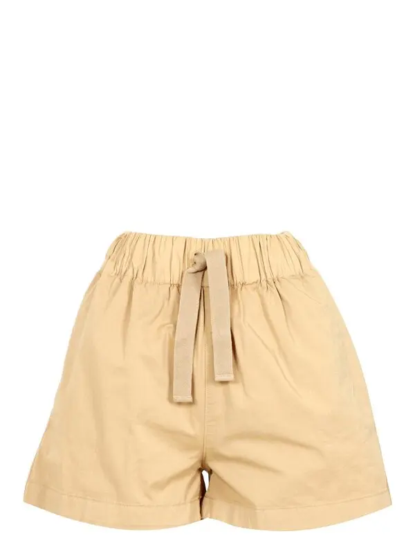 SEMICOUTURE Cotton Gabardine Shorts - Brown