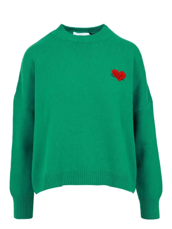 Giada Benincasa Jacquard 'hello Love' Sweater - Green