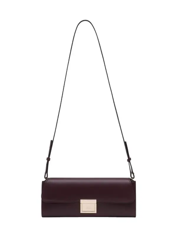 Ami Mimi Crossbody Leather Bag - Burgundy
