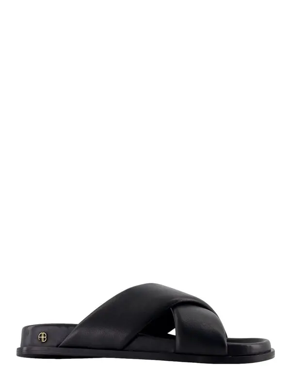 ANINE BING Emi Leather Sandals - Black