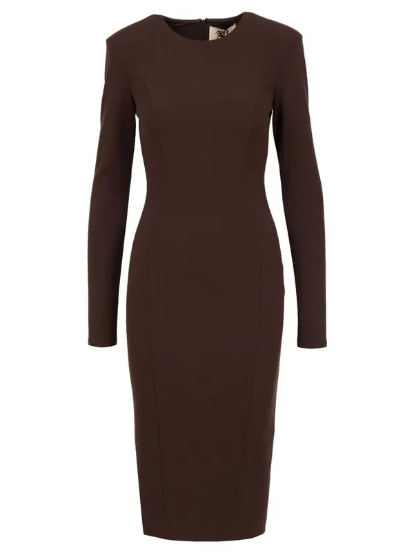 ANIYE BY Longuette Dress With Pronounced Shoulders - Coffee