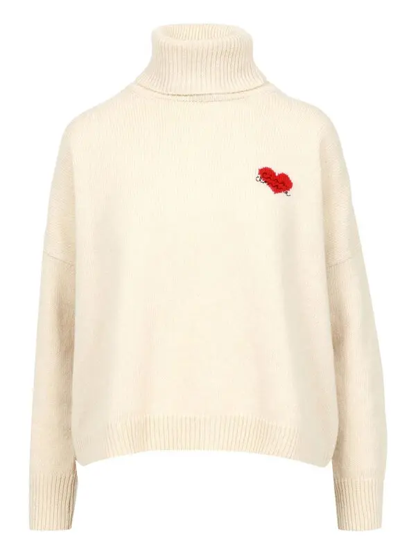 Giada Benincasa Jacquard Heart Motif Sweater - Beige
