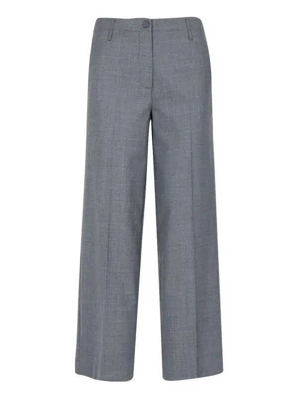 SEMICOUTURE Cool Wool Wide-leg Trousers - Grigio Medio