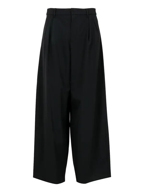 Max Mara Wide-leg Drill Trousers - Black