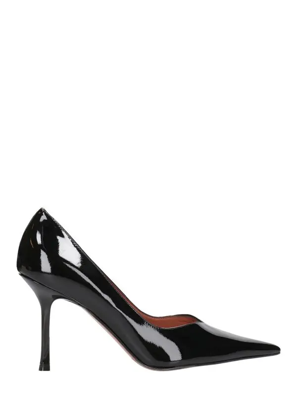 CASTAGNA Pointed Toe Patent Leather Stiletto Heel Pumps - Black