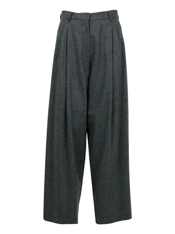 Max Mara Wide-leg Cotton Drill Trousers - Grigio Medio