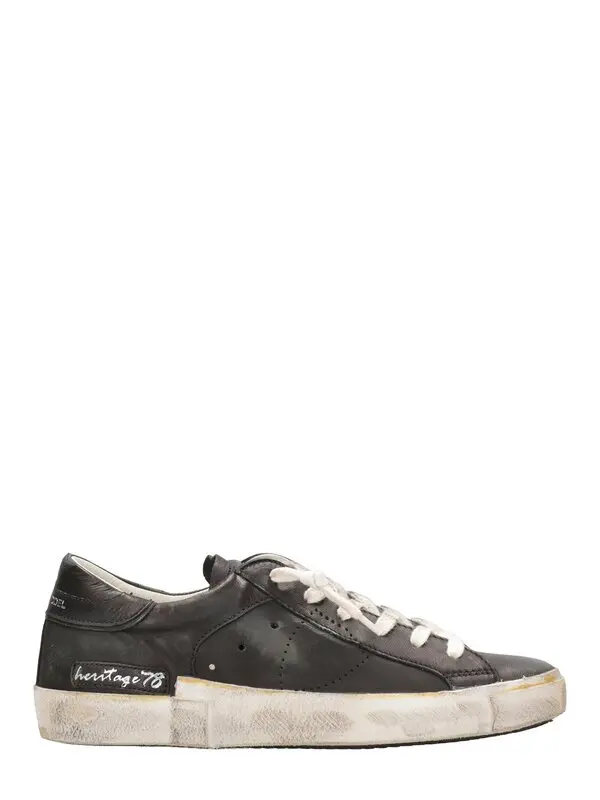 Philippe Model Laminated Leather Sneakers - Black