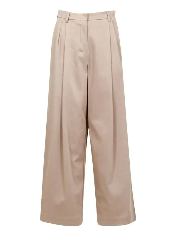 Max Mara Wide-leg Drill Trousers - Natural
