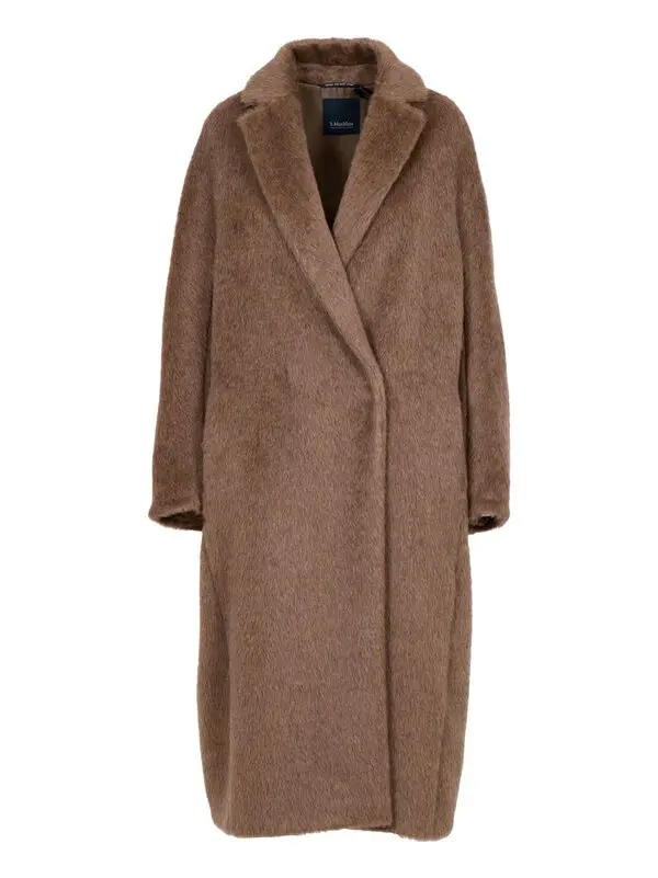 Max Mara Long-haired Wool, Alpaca, And Cashmere Blend Coat - Brown