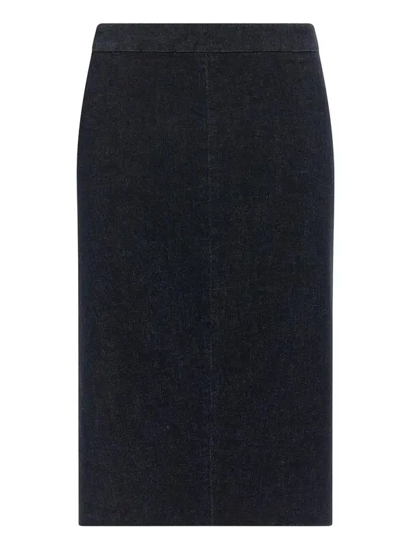 TOM FORD Stretch Cotton Denim Midi Skirt - Blue