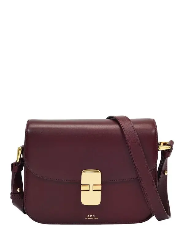 A.p.c. Grace Small Hobo Bag Vino Leather - Red