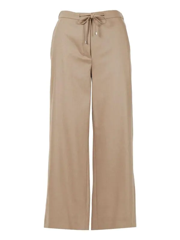 Max Mara Stretch Wool Flannel Trousers - Fango