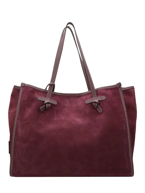 MARCELLA Leather Tote Bag - Bordeaux