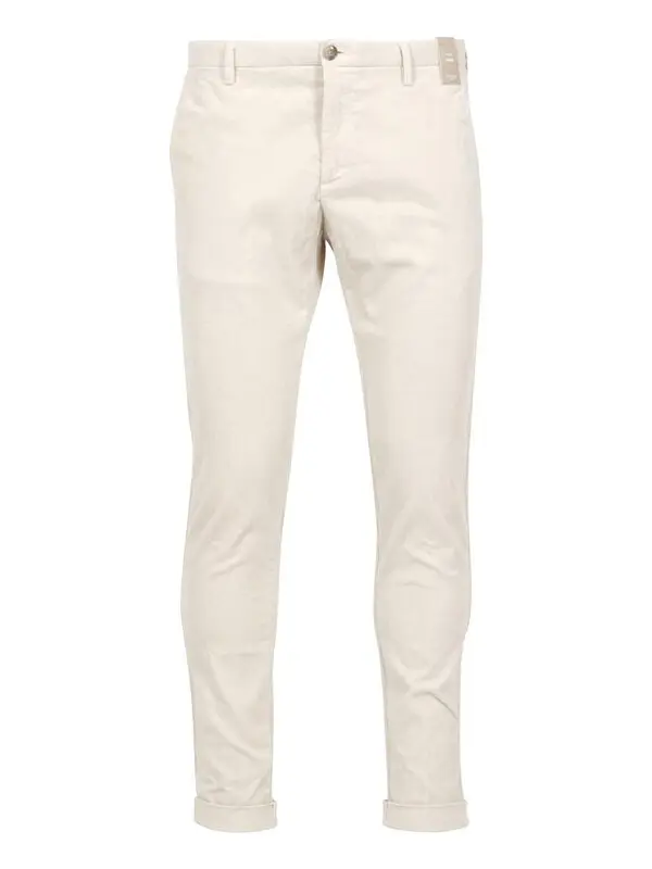 AT.P.CO Regular Fit Trousers In Stretch Satin Velvet - Cream
