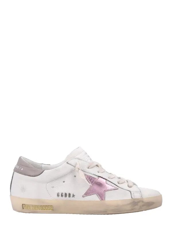 GOLDEN GOOSE Super-star Sneakers - White/pink/grey
