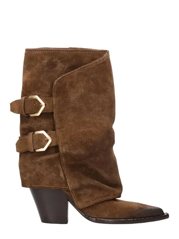 Elena Iachi Suede Leather Texan Boots - Brown