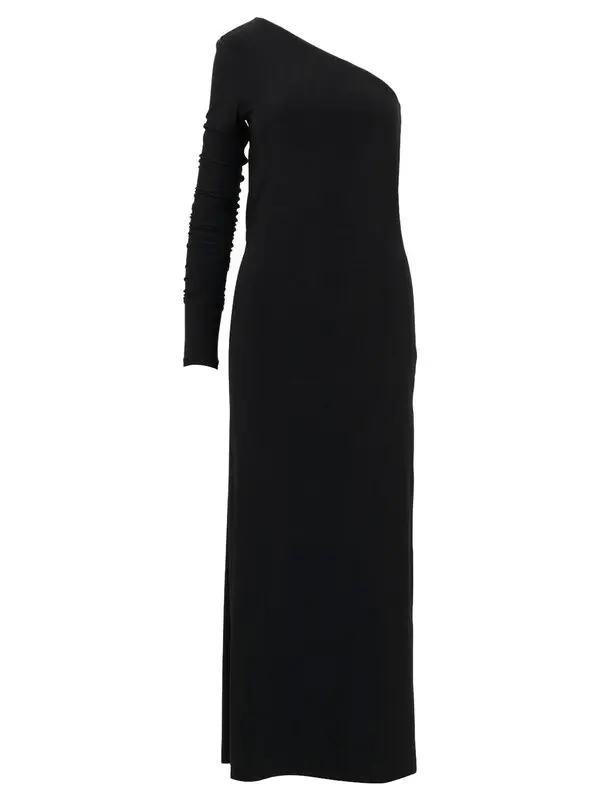 Sportmax One-shoulder Cotton Dress - Black