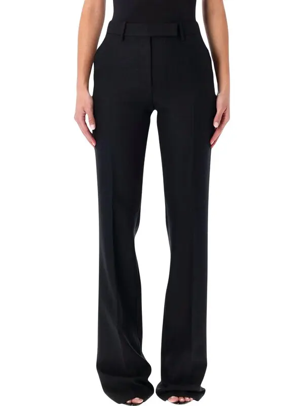 TOM FORD Herringbone Wool Straight-leg Trousers - Black